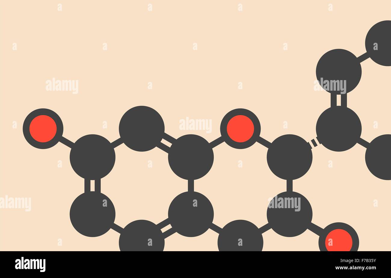 Epicatechin (l-epicatechin) chocolate flavonoid molecule. Stylized ...