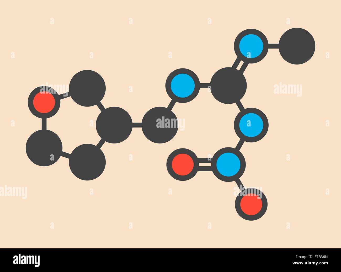 Dinotefuran insecticide molecule (neonicotinoid class). Stylized ...