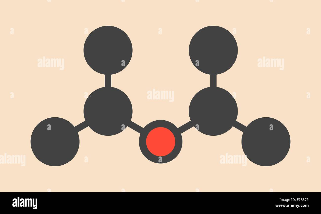 Diisopropyl ether chemical solvent molecule. Stylized skeletal formula ...