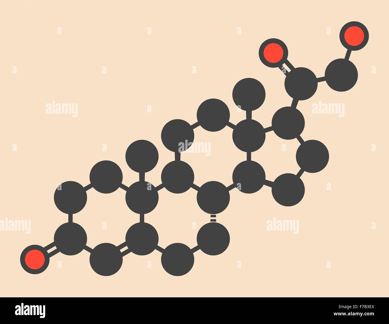Deoxycorticosterone (DOC) mineralocorticoid hormone molecule. Precursor ...