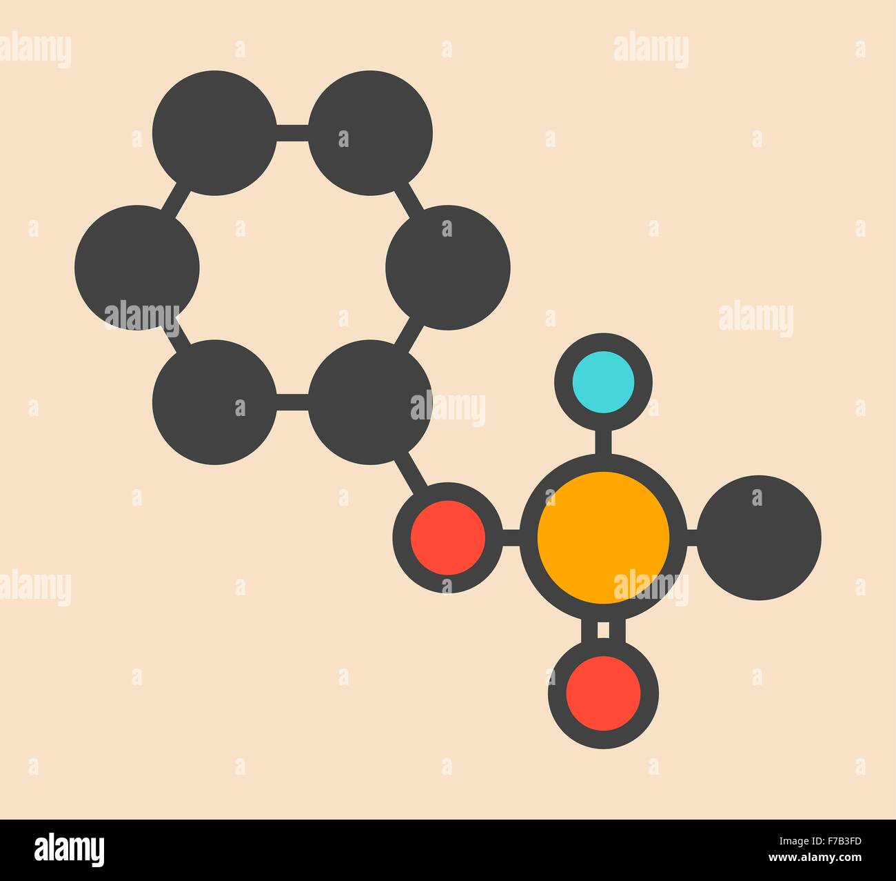 Cyclosarin nerve agent molecule (chemical weapon). Stylized skeletal ...
