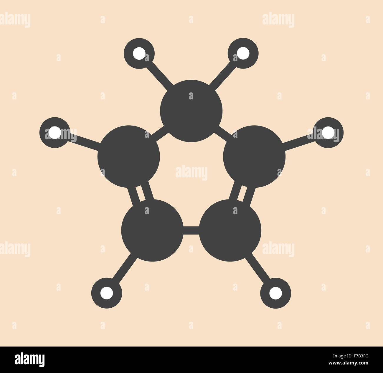 Cyclopentadiene molecule. Stylized skeletal formula (chemical structure ...