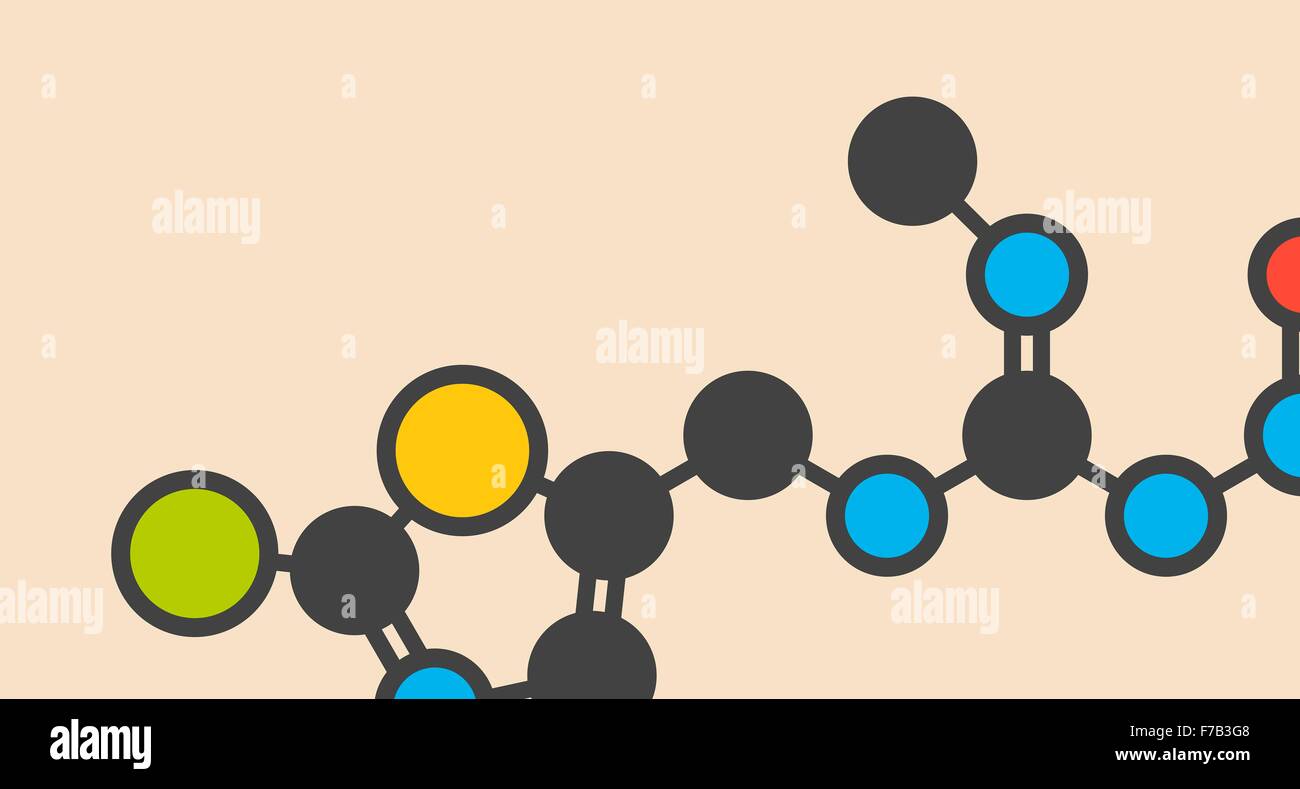 Clothianidin insecticide molecule (neonicotinoid class). Stylized ...