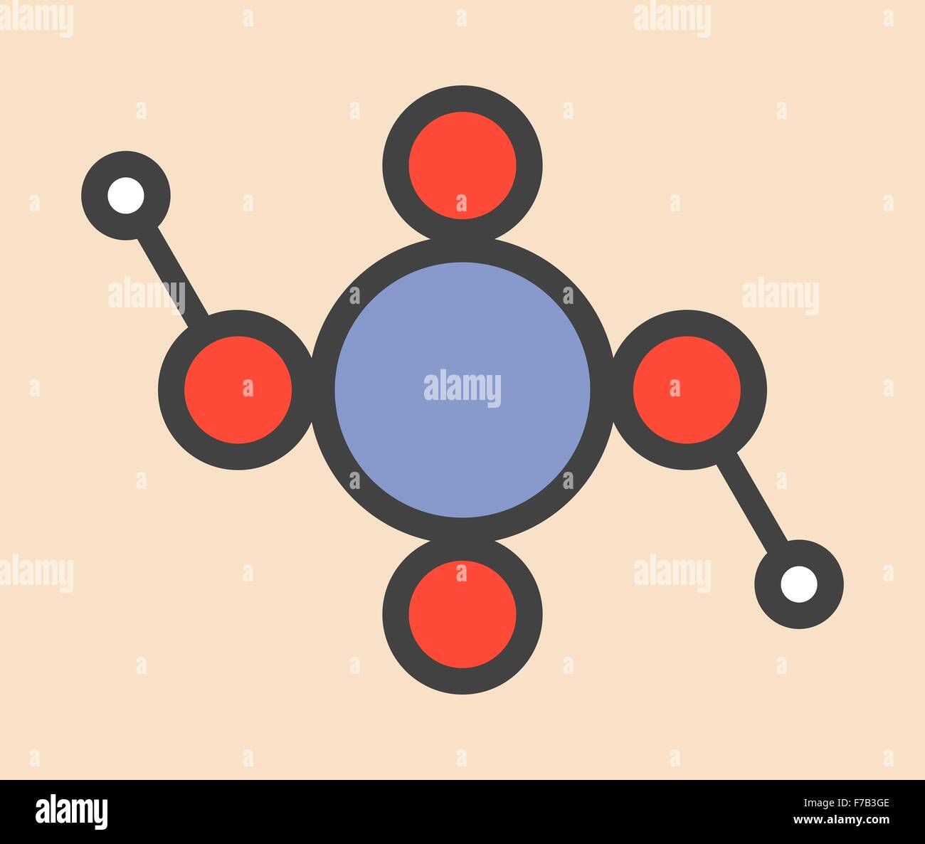 Chromic acid (H2CrO4) molecule. Stylized skeletal formula (chemical ...