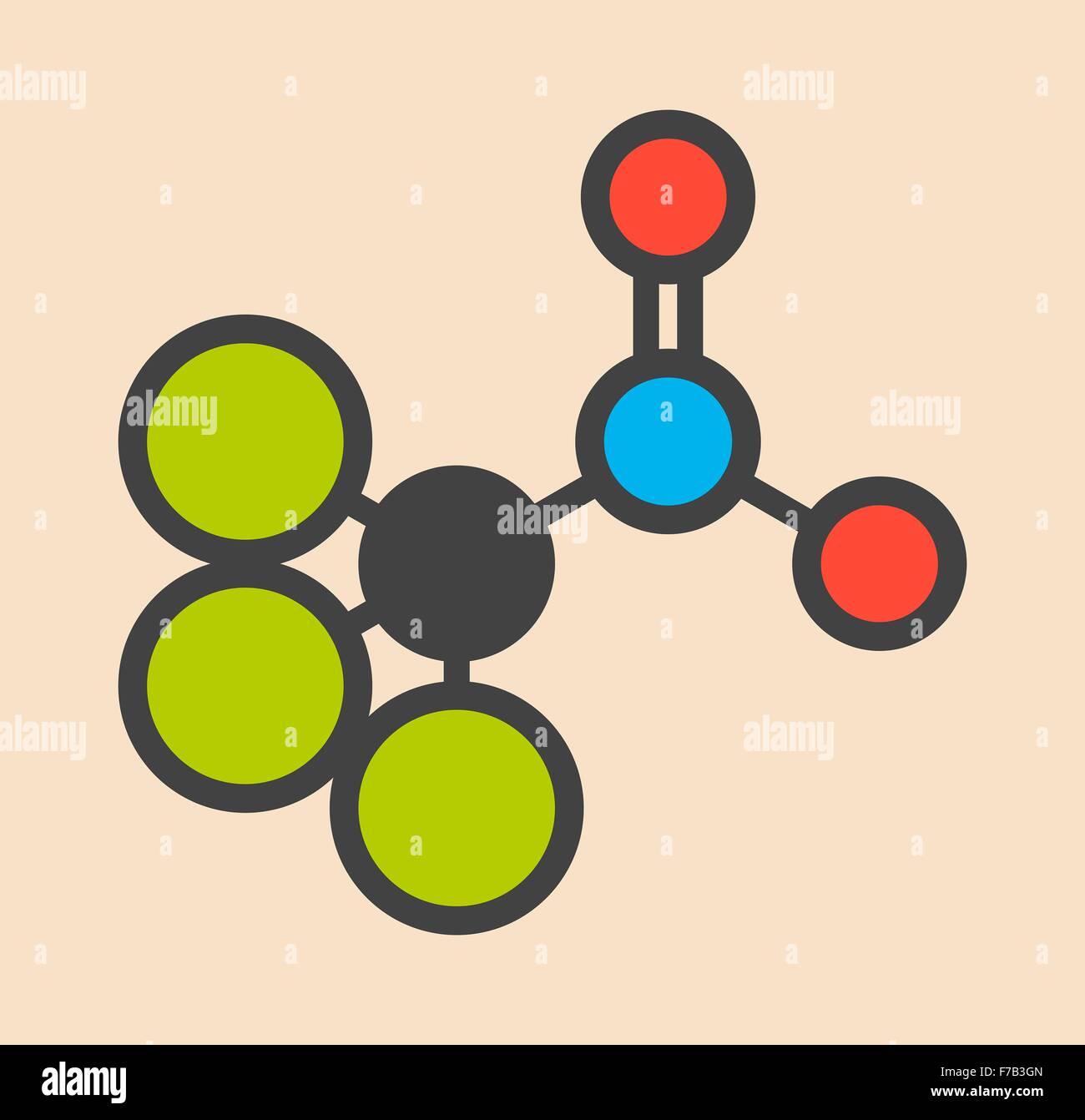 Chloropicrin soil fumigant molecule. Stylized skeletal formula ...