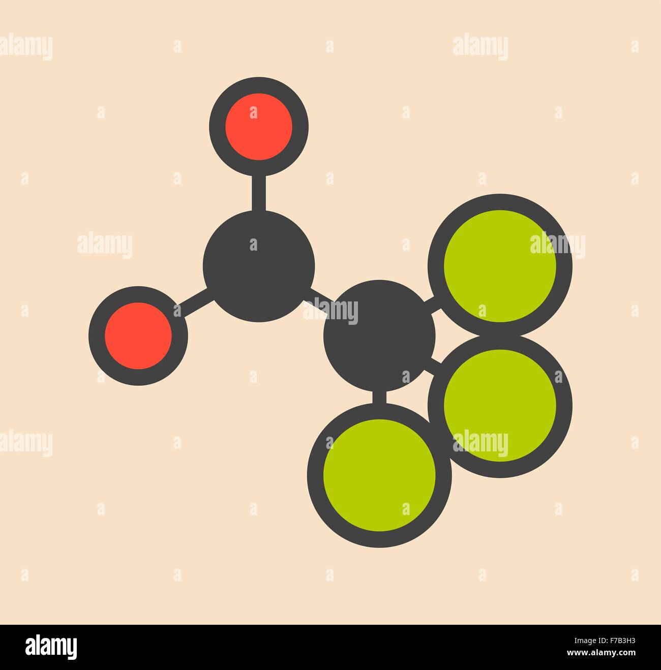 Chloral hydrate sedative and hypnotic drug molecule. Stylized skeletal ...