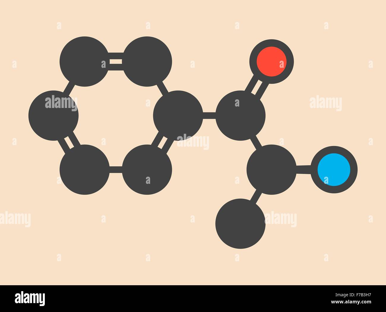 Cathinone khat stimulant molecule. Present in Catha edulis (khat ...