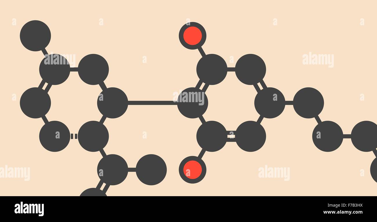 Cannabidiol (CBD) cannabis molecule. Has antipsychotic effects ...