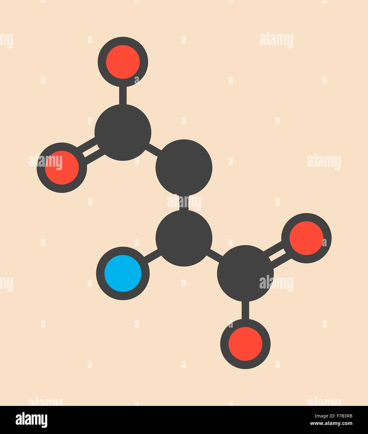 Aspartic acid (L-aspartic acid, Asp, D) amino acid molecule. Stylized ...