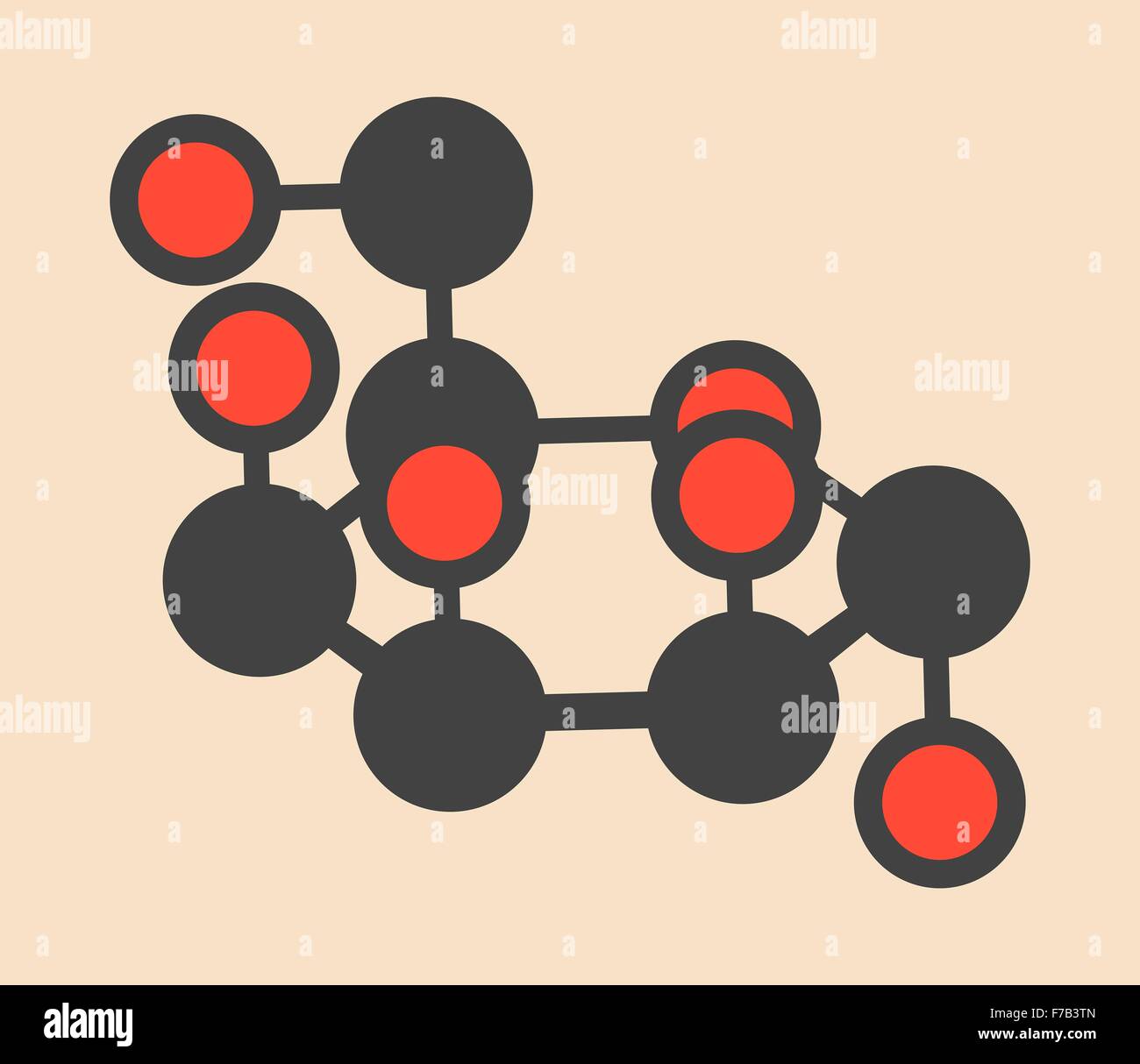 Talose sugar molecule (alpha-D-talopyranose). Stylized skeletal formula ...