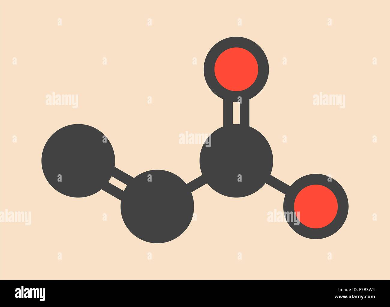 Acrylic acid molecule, polyacrylic acid (PAA, carbomer) building block ...