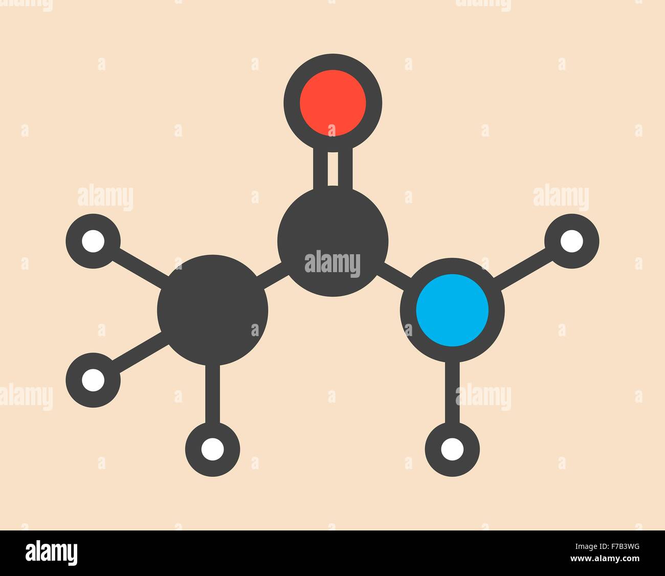 Acetamide (ethanamide) molecule. Used as plasticizer and industrial ...