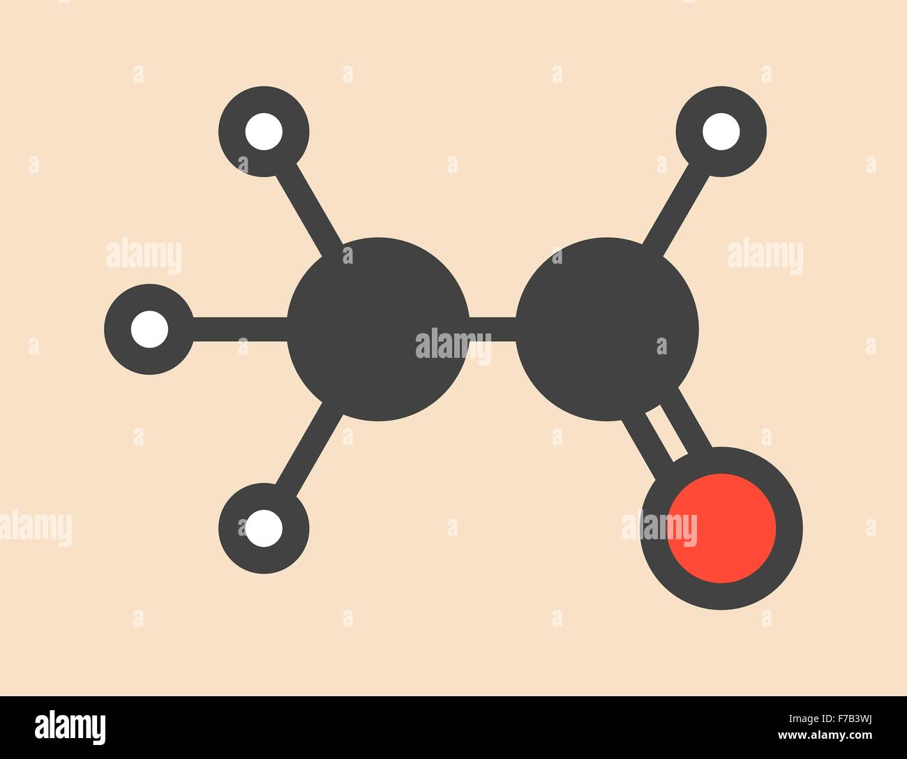 Acetaldehyde (ethanal) molecule. Acetaldehyde is a toxic molecule ...