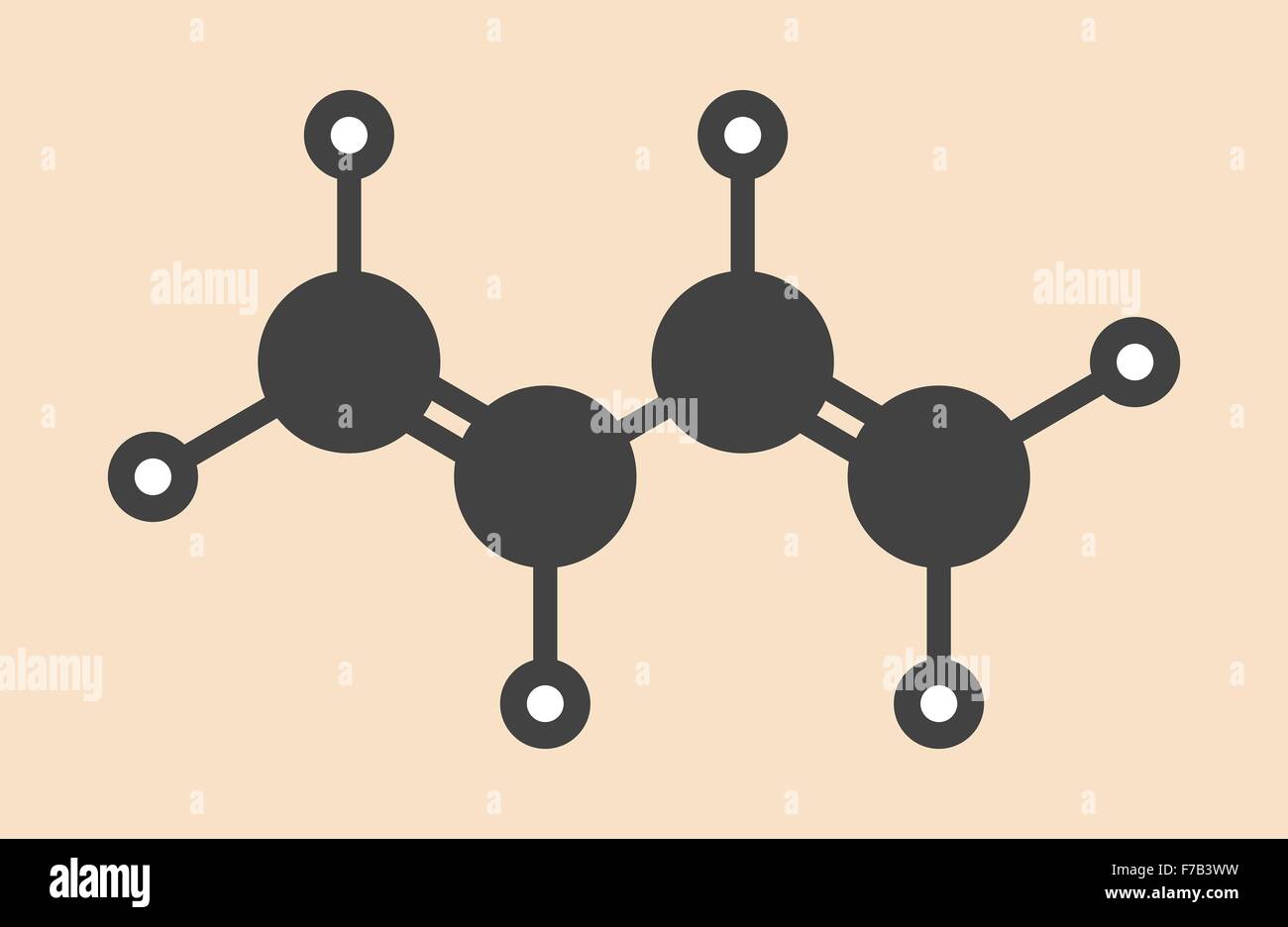 Butadiene (1,3-butadiene) synthetic rubber building block molecule ...