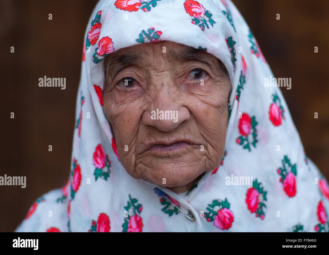 Portrait Of An Iranian Woman Wearing Traditional Floreal Chador In ...