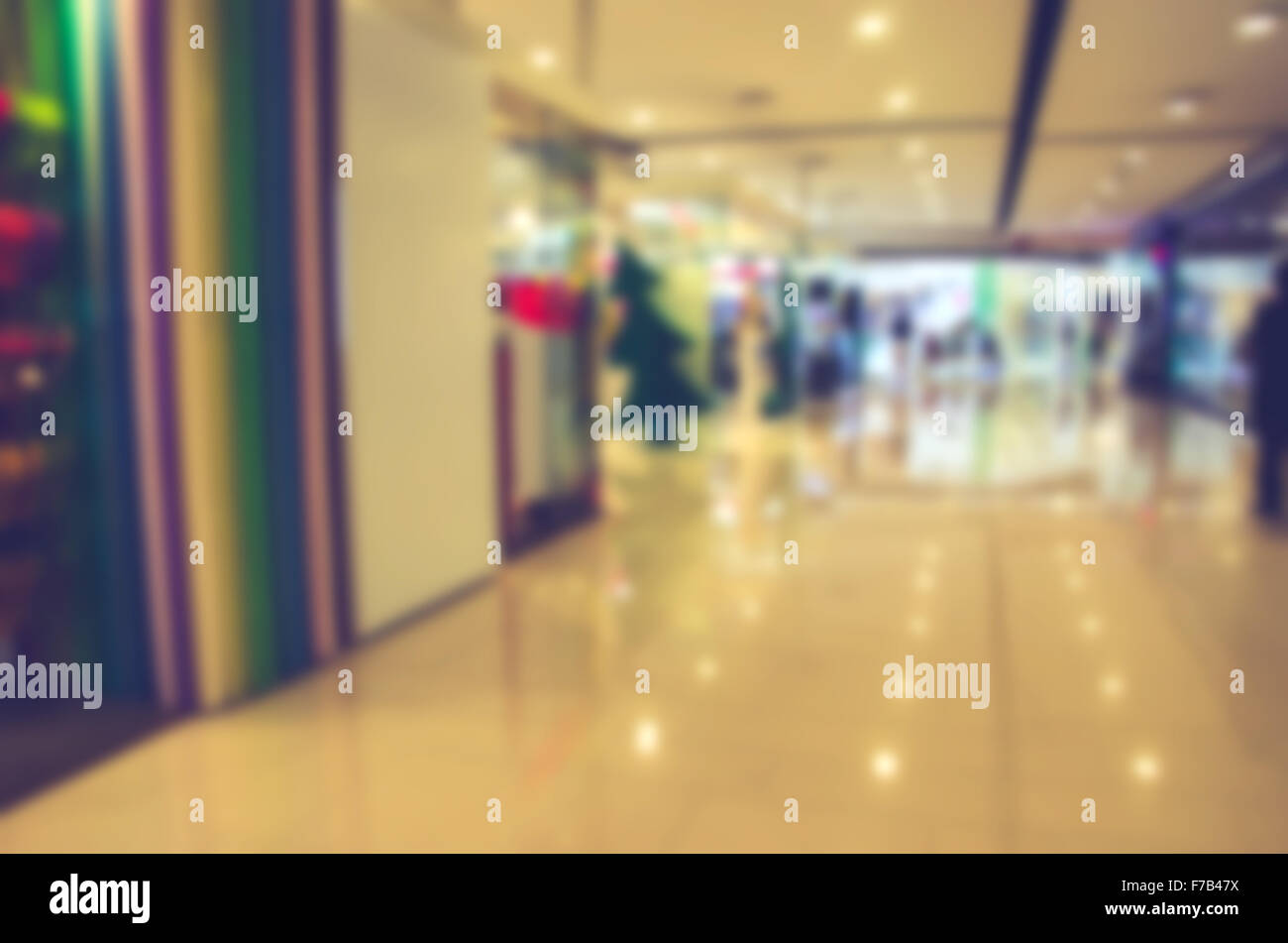 shopping mall blur background. vintage style Stock Photo - Alamy