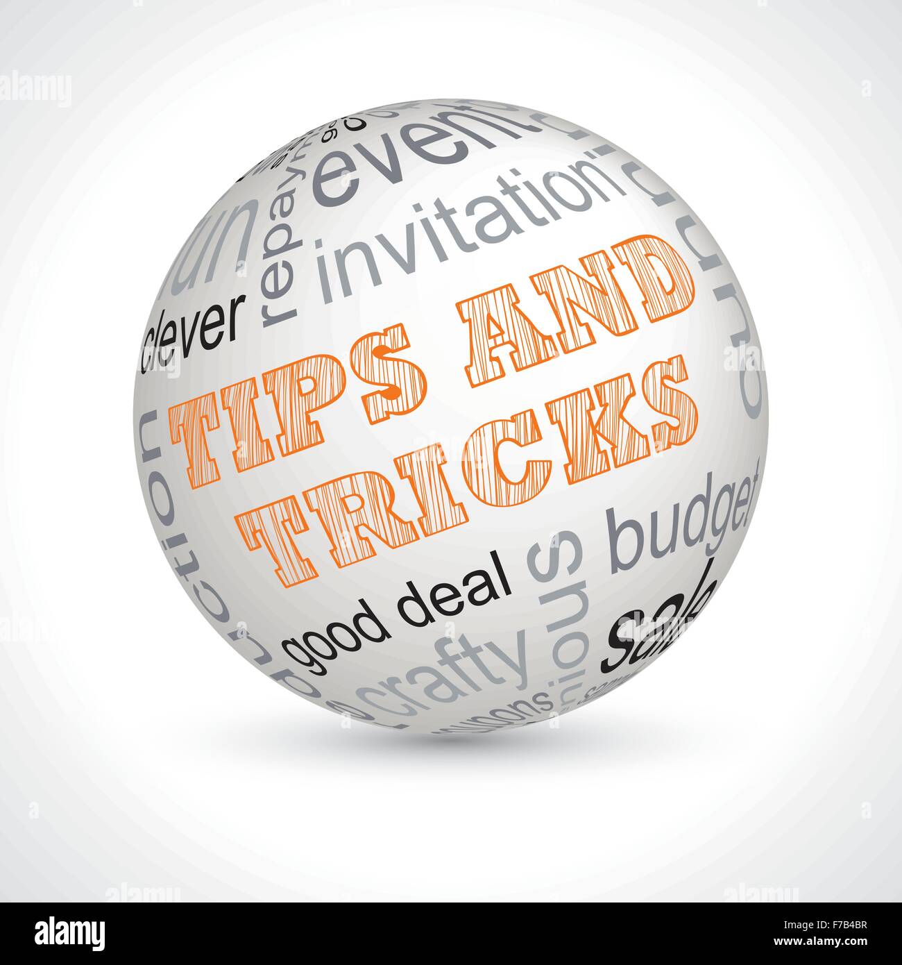 Tips and tricks theme sphere with keywords full vector Stock Vector ...