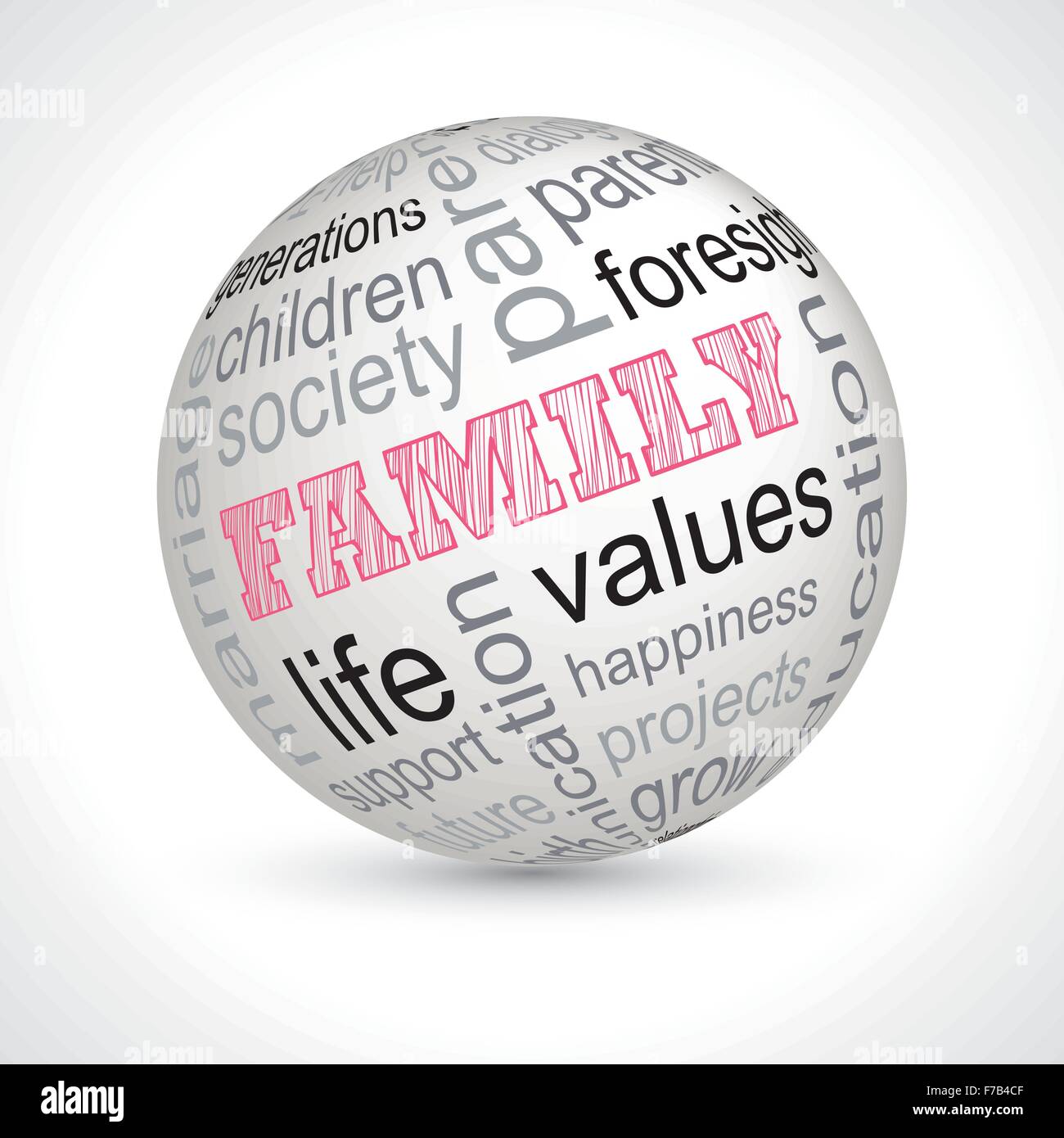 Family theme sphere with keywords full vector Stock Vector Image & Art ...