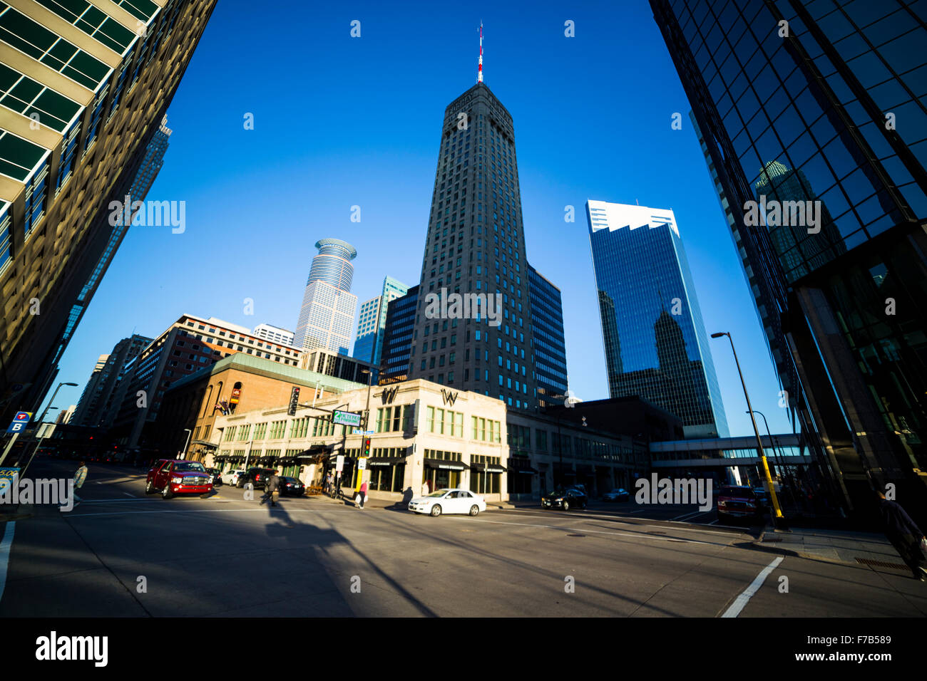 Intersection in downtown Minneapolis Stock Photo - Alamy