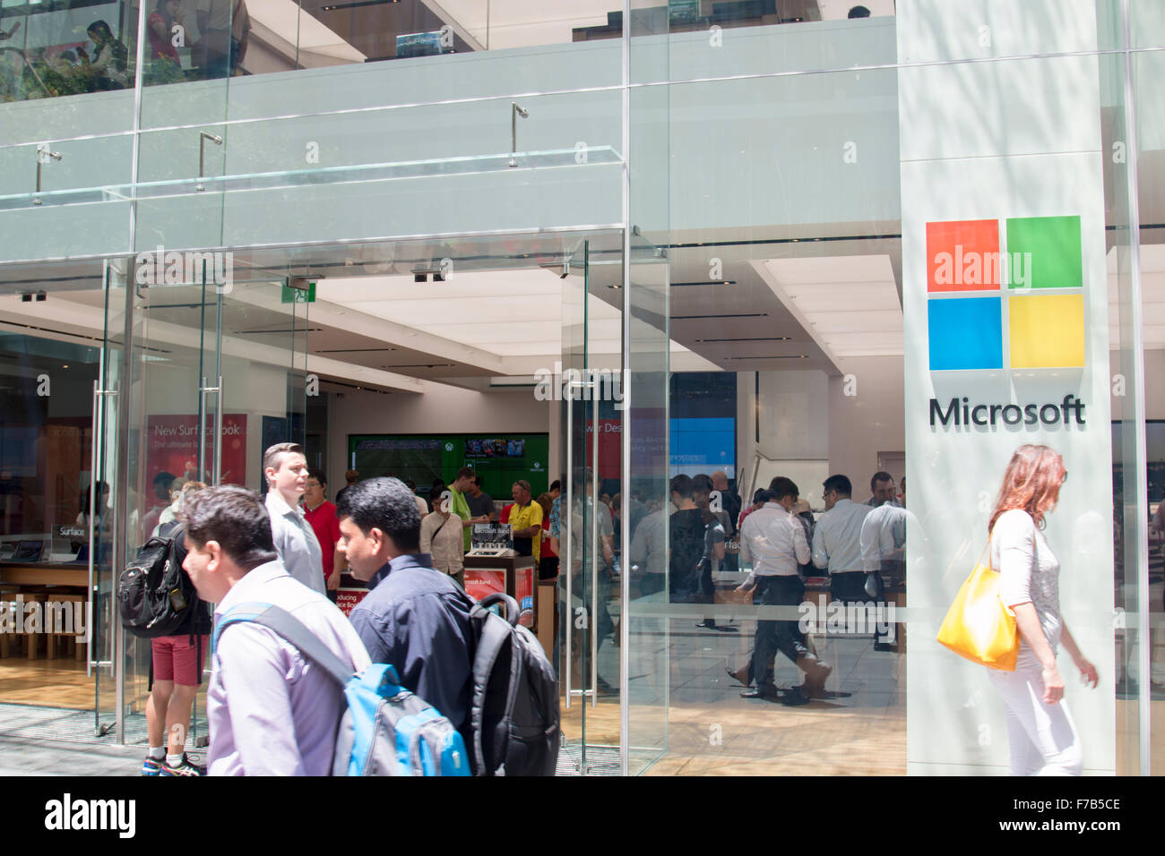Microsoft Flagship store in Pitt street,Sydney,australia Stock Photo ...