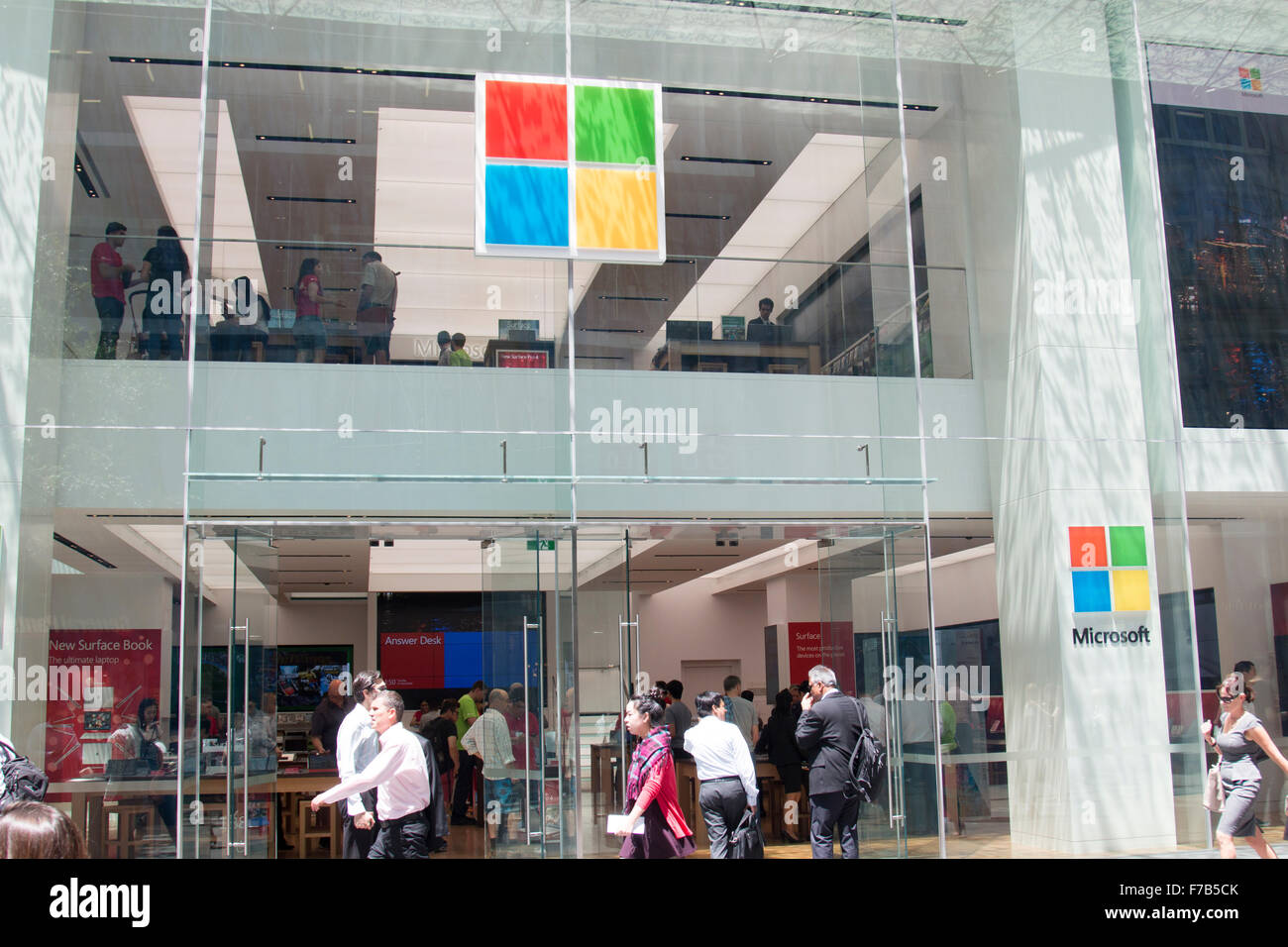 Microsoft Flagship store in Pitt street,Sydney,australia Stock Photo ...