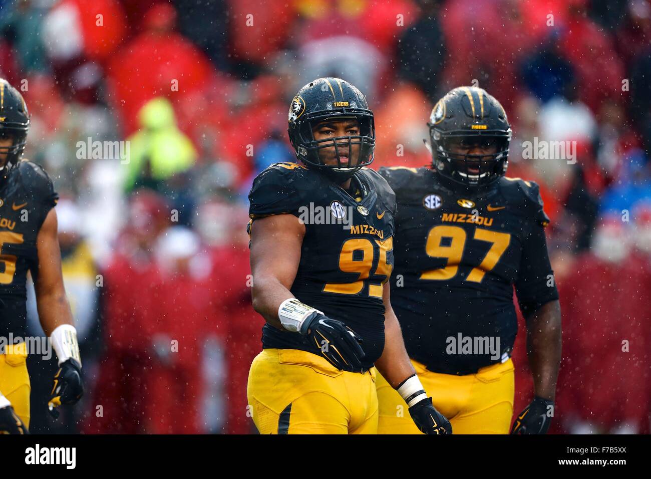 Fayetteville, AR. 27th Nov, 2015. Missouri defensive tackle Rickey ...