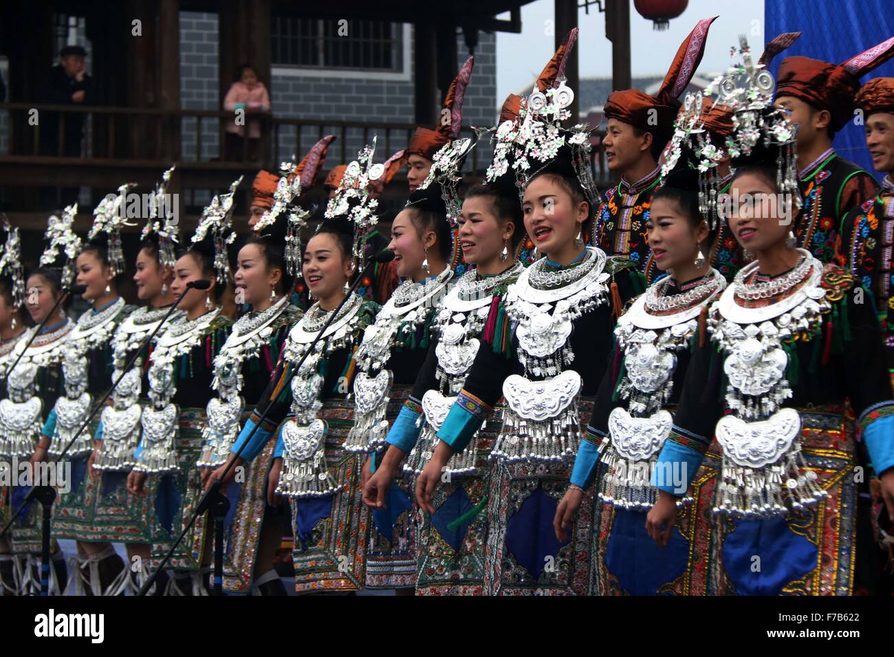 Liping, China's Guizhou Province. 28th Nov, 2015. Performers of Dong ...