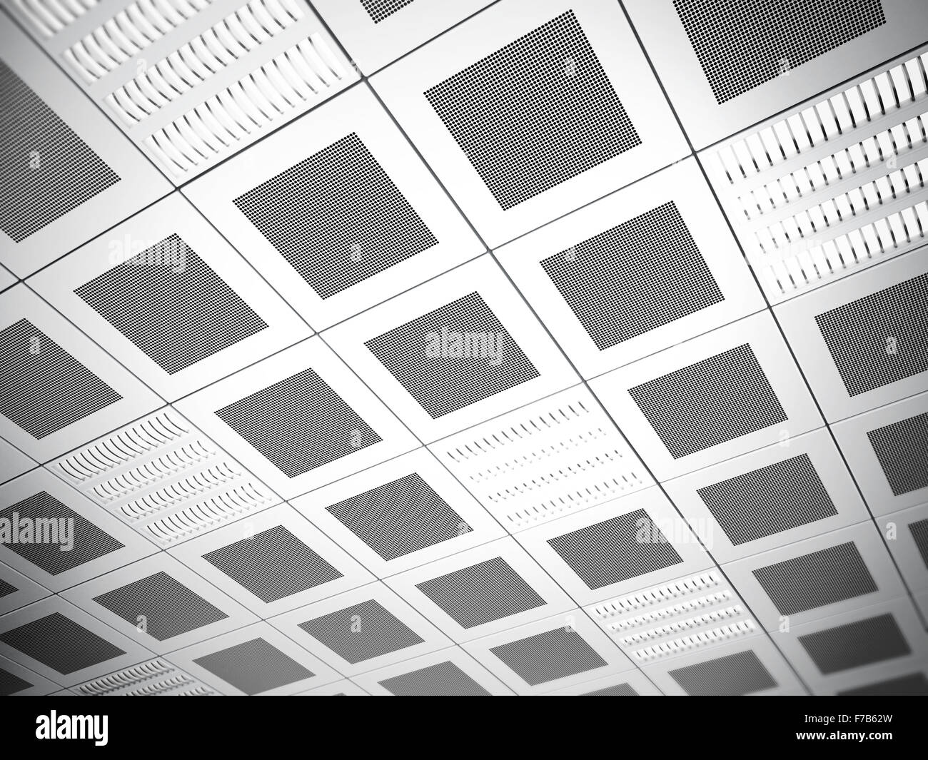 Suspended ceiling with square tiles Stock Photo - Alamy