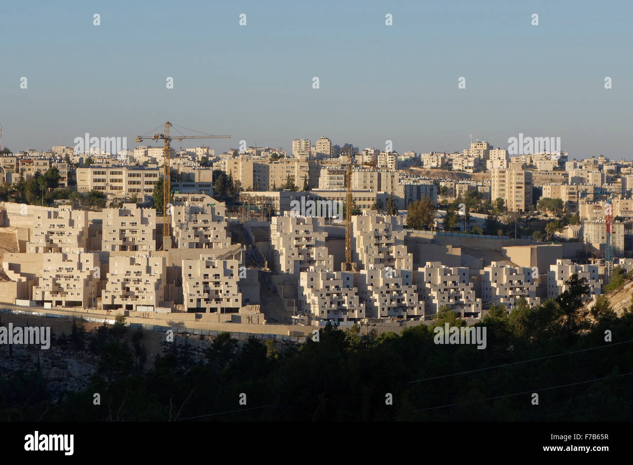 View of Pisgat Ze'ev or Pisgat Zeev neighborhood one of five Ring ...