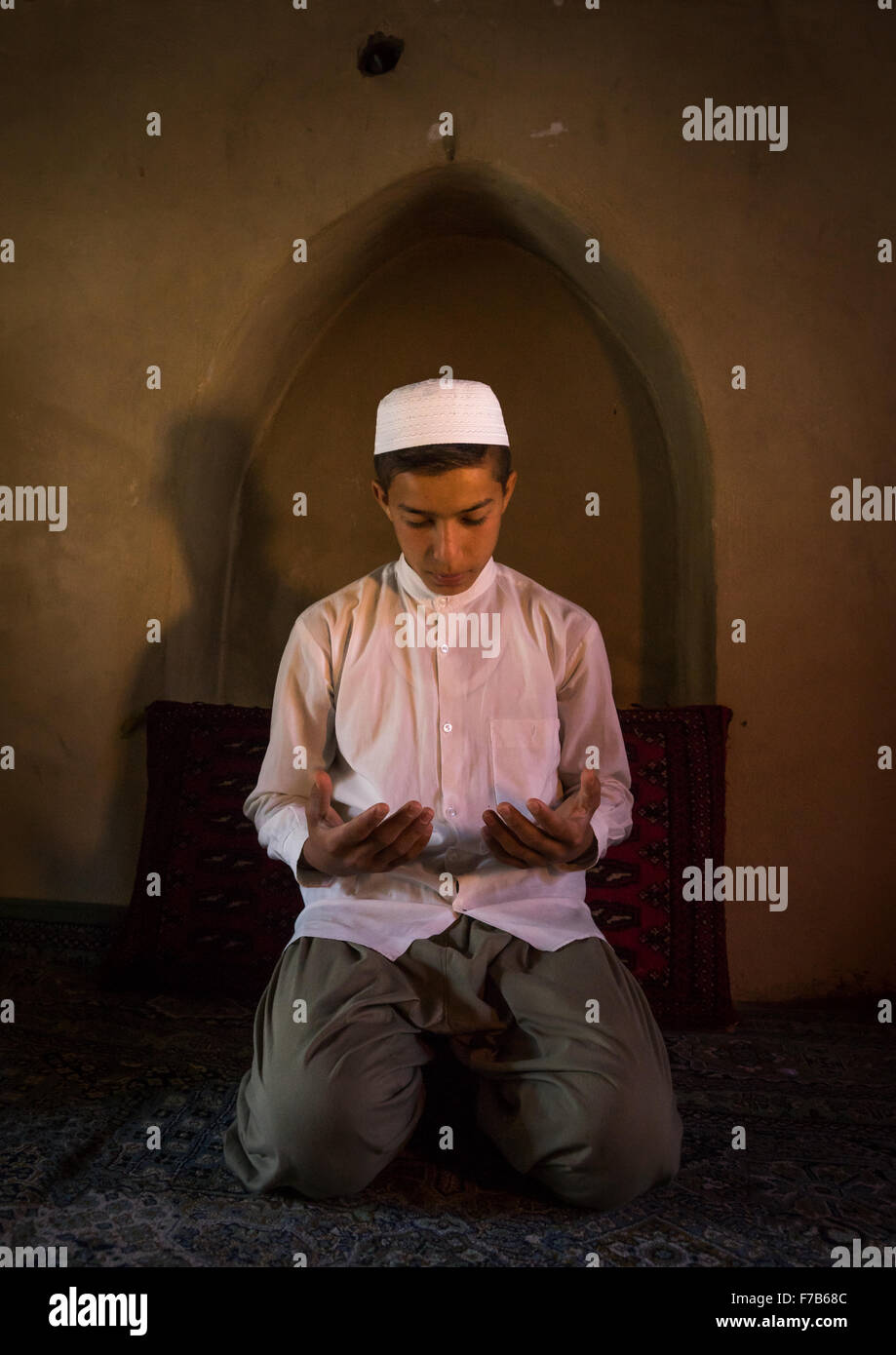 Iranian Shiite Muslim Student Praying In A Madrassah, Golestan Province ...