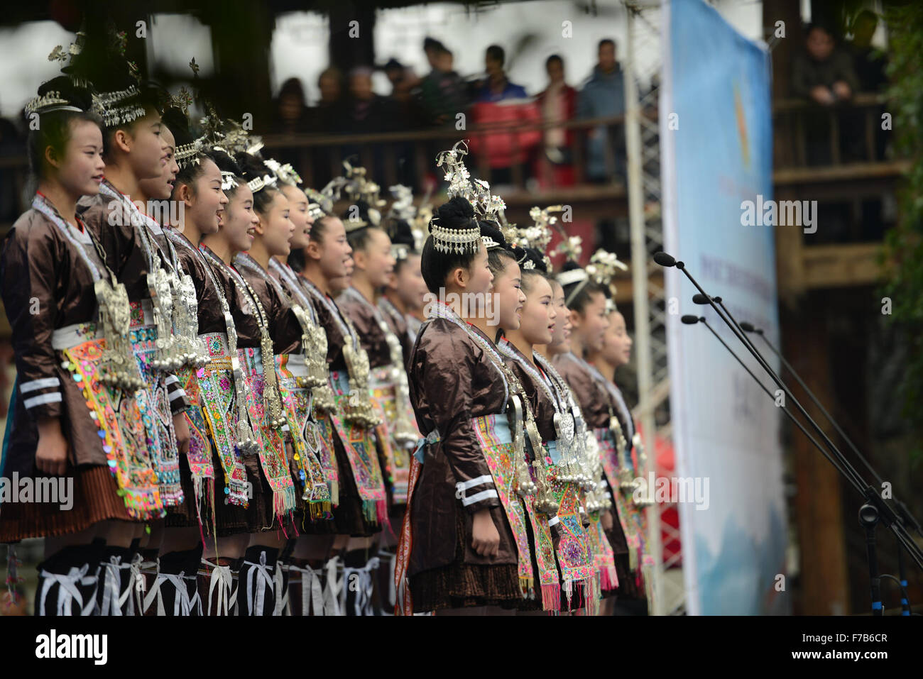 Liping, China's Guizhou Province. 28th Nov, 2015. Performers of Dong ...