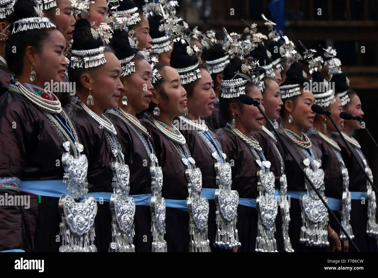 Liping, China's Guizhou Province. 28th Nov, 2015. Performers of Dong ...