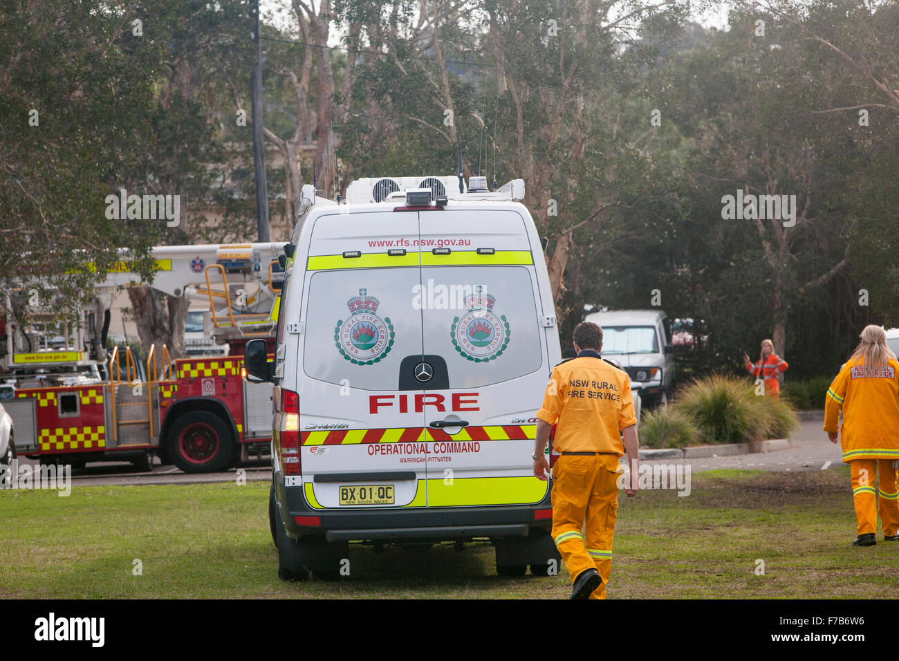 Fire command vehicle and fire truck engine in Sydney,australia Stock ...