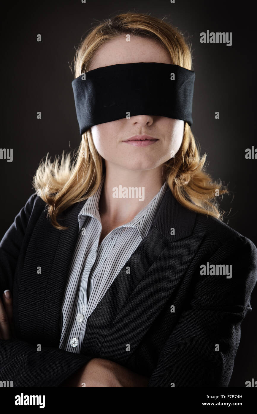 Blindfolded woman in hi-res stock photography and images - Alamy