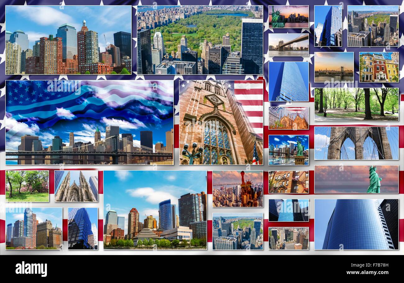 Manhattan pictures collage Stock Photo - Alamy