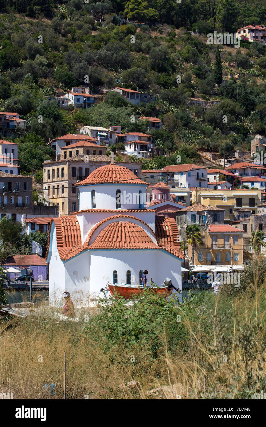 Gythion white houses Stock Photo - Alamy