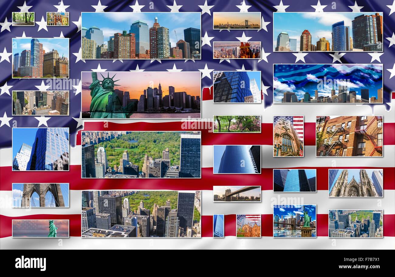 New York skyline collage Stock Photo - Alamy