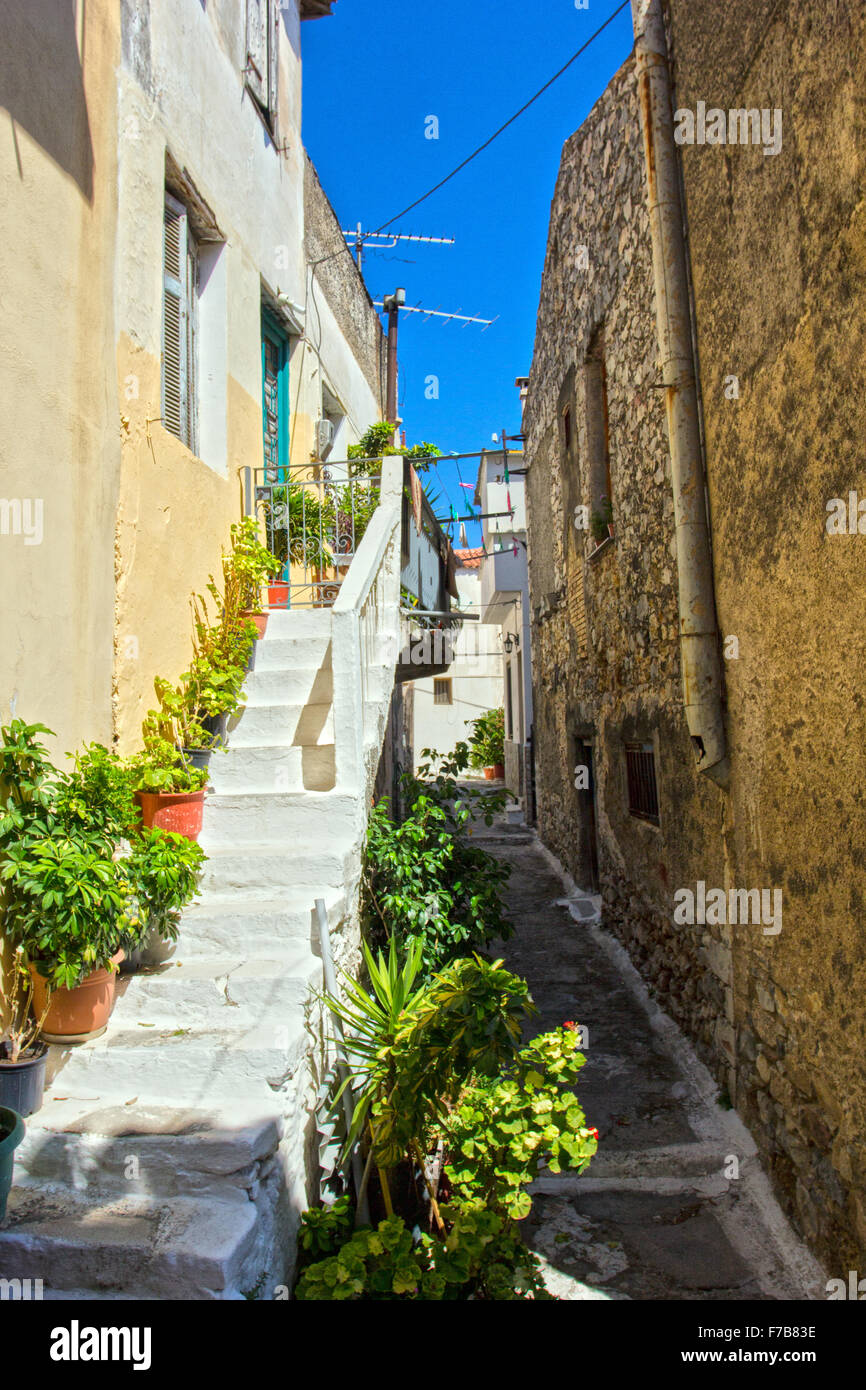 Gythion steps and path Stock Photo - Alamy