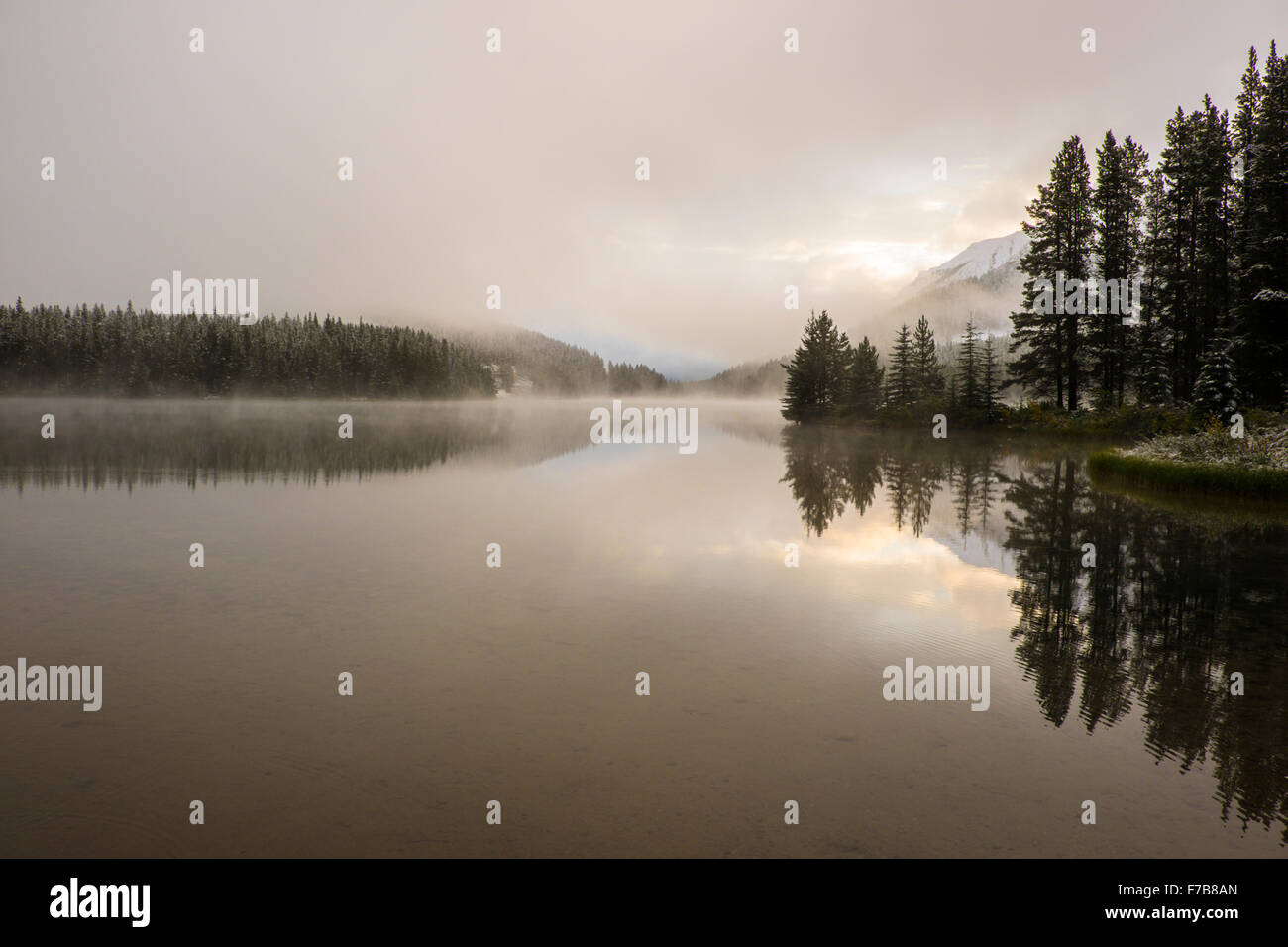 Sunrise, Two Jack Lake, Two Jack Lakeside Campground, Banff ...