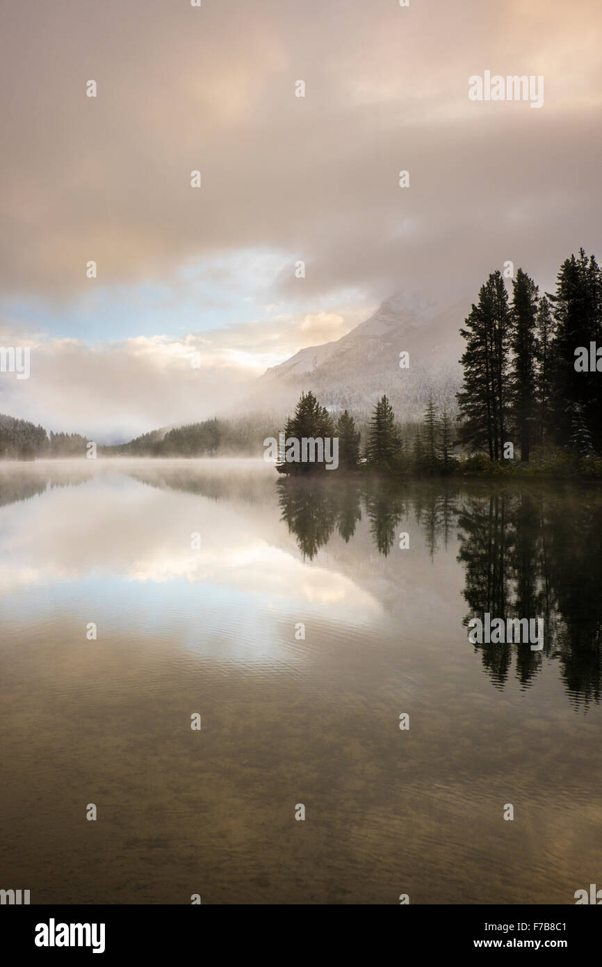 Sunrise, Two Jack Lake, Two Jack Lakeside Campground, Banff ...