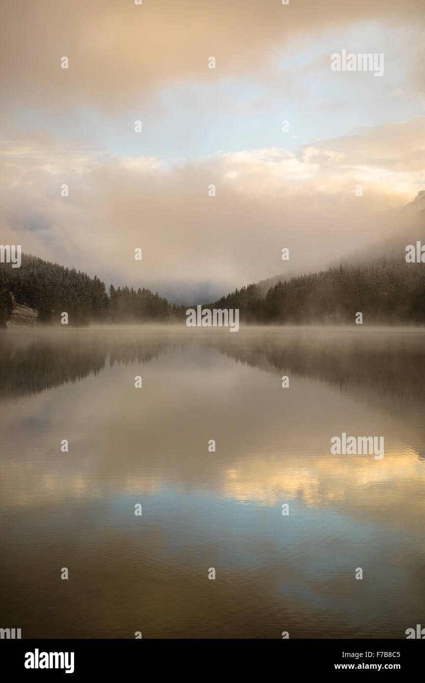 Sunrise, Two Jack Lake, Two Jack Lakeside Campground, Banff ...