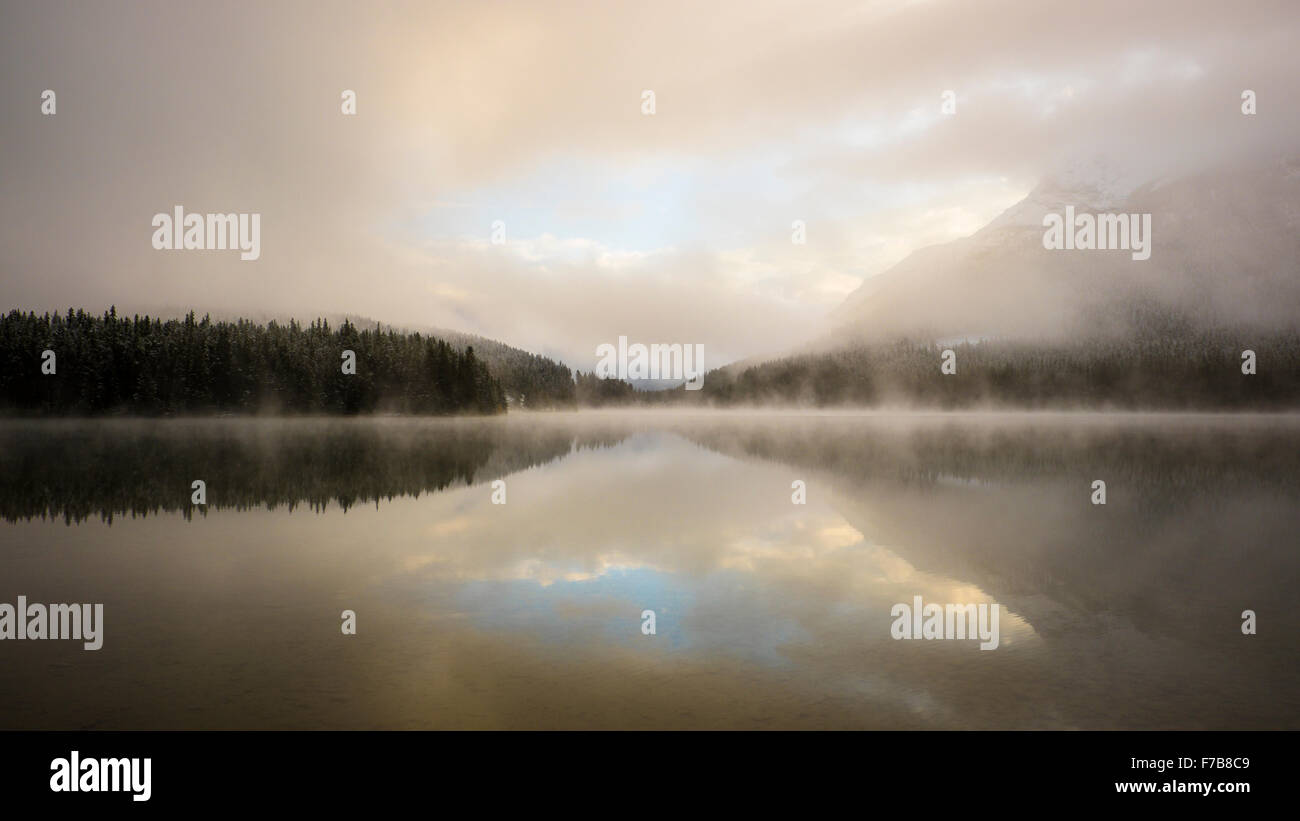 Sunrise, Two Jack Lake, Two Jack Lakeside Campground, Banff ...