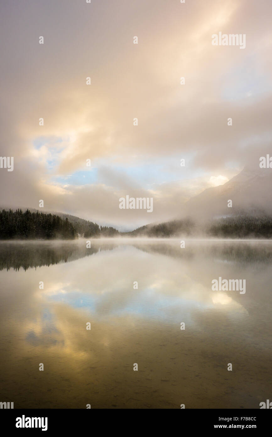Sunrise, Two Jack Lake, Two Jack Lakeside Campground, Banff ...