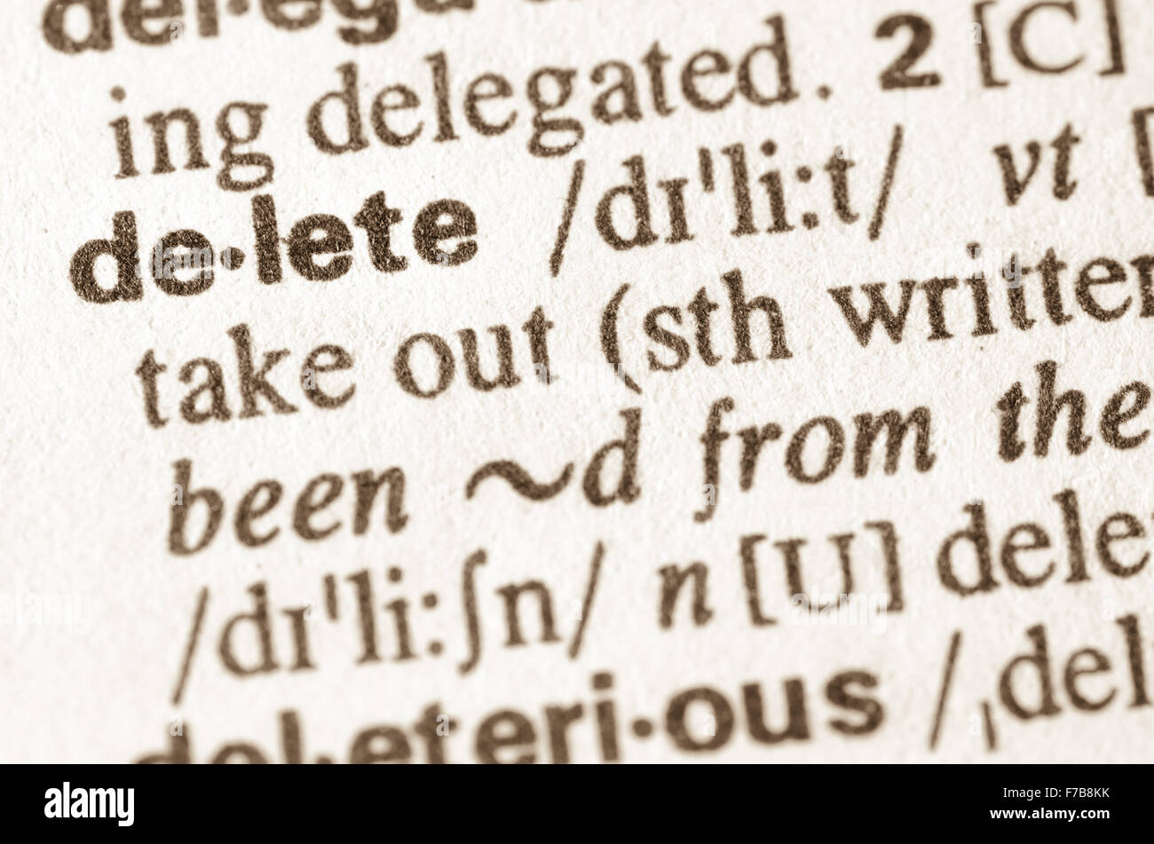 Definition of word in dictionary Stock Photo - Alamy