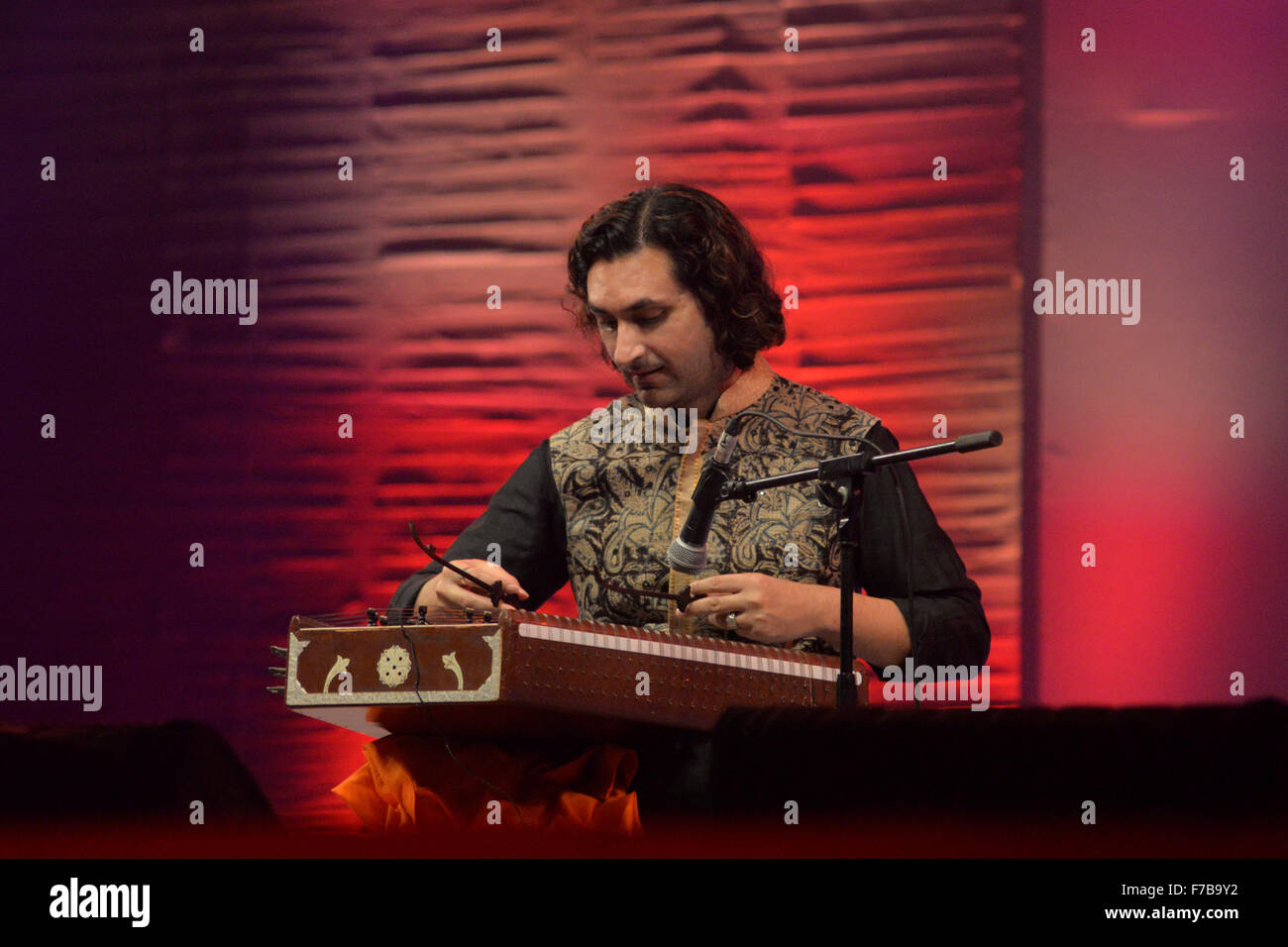 Dhaka, Bangladesh. 28th November, 2015. Rahul sarma playin Santur in ...