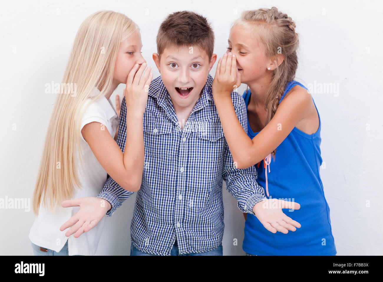 Two teenager girls whispering ear hi-res stock photography and images ...