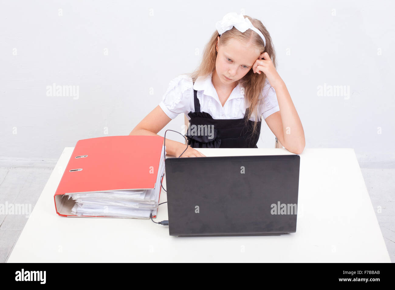 Girl using his laptop computer Stock Photo - Alamy