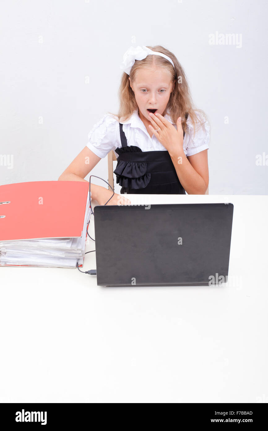Girl using his laptop computer Stock Photo - Alamy