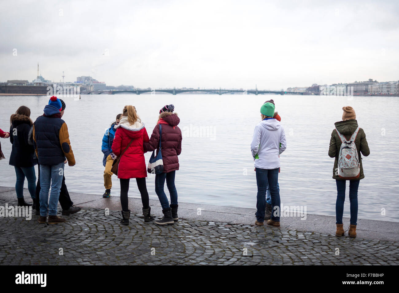 Russian teenagers are spending their free time on the shore of Neva ...