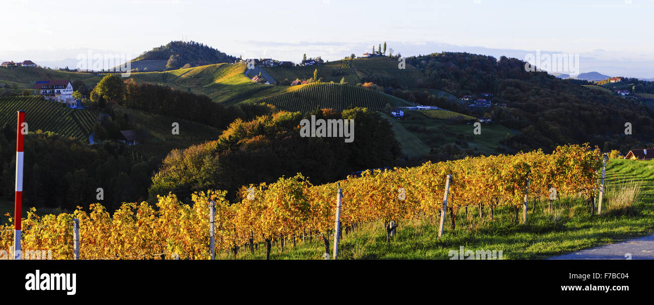 Suedsteirische Weinstrasse, Southern Styria wine route in autumn ...
